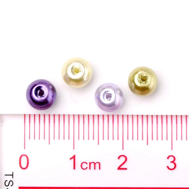 PER301 Perły szklane powlekane woskowane kule 6mm 200szt mix lawendowo ...